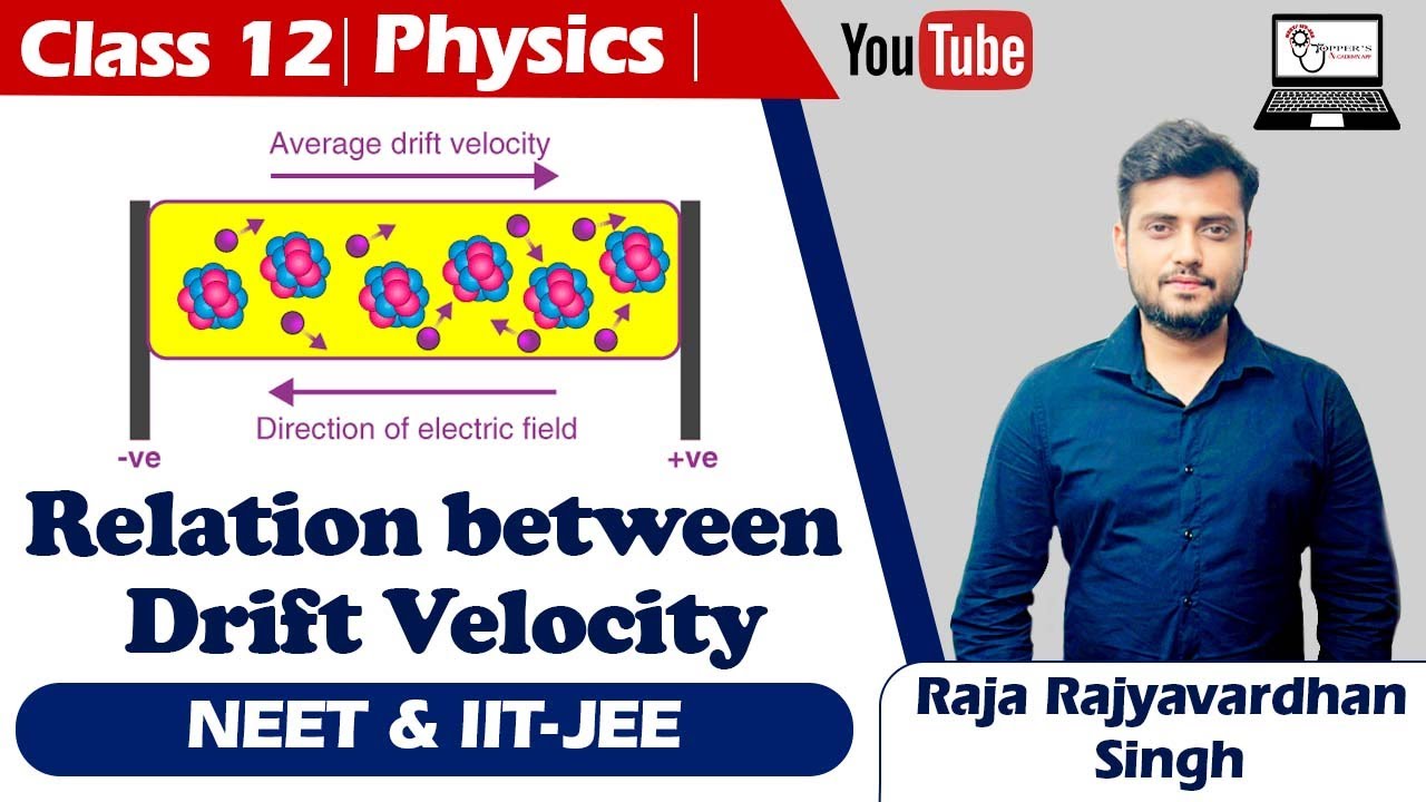 Relation between Drift Velocity and Cross Section Area & Current Class ...