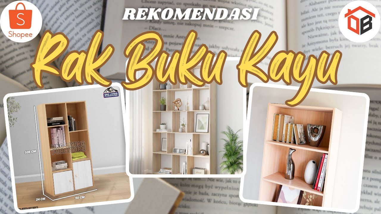 6 Rekomendasi Rak Buku dari Kayu TERBAIK di SHOPEE | Harga mulai ...