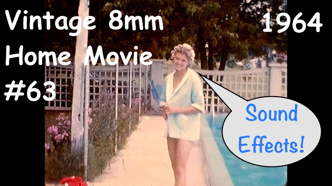 Vintage 8mm Home Movie #63: At the Pool in 1964 - YouTube