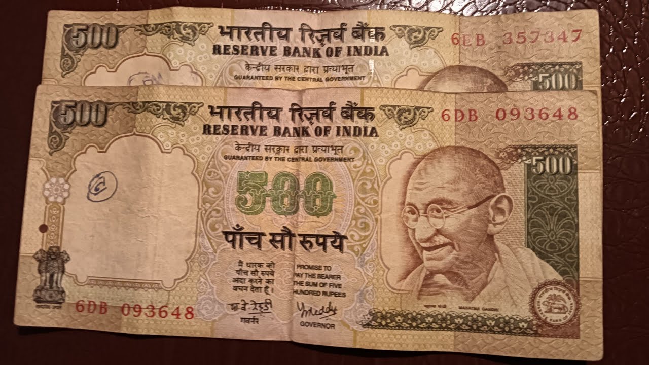 Five Hundred Rupees Note Ki Jankari ! Govt- Y V REDDY ! 500! Old Note ...