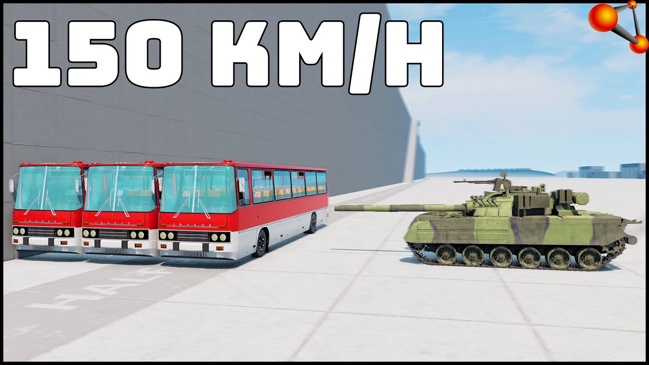 3 IKARUS vs TANK! 150 Km/H CRASH TEST! - BeamNg Drive - YouTube