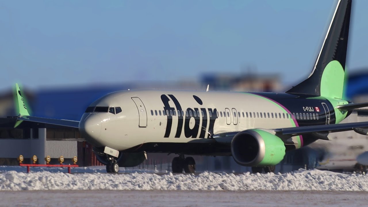 FLAIR AIRINES TAKE OFF IN EXTRTEME COLD WINTER WEATHER -42 DEGREE ...