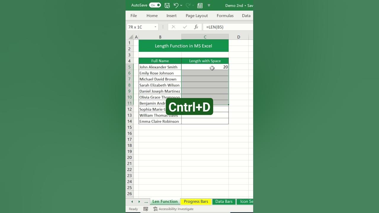 Count Letters within Between spaces in MS Excel. @KTAnalytics - YouTube