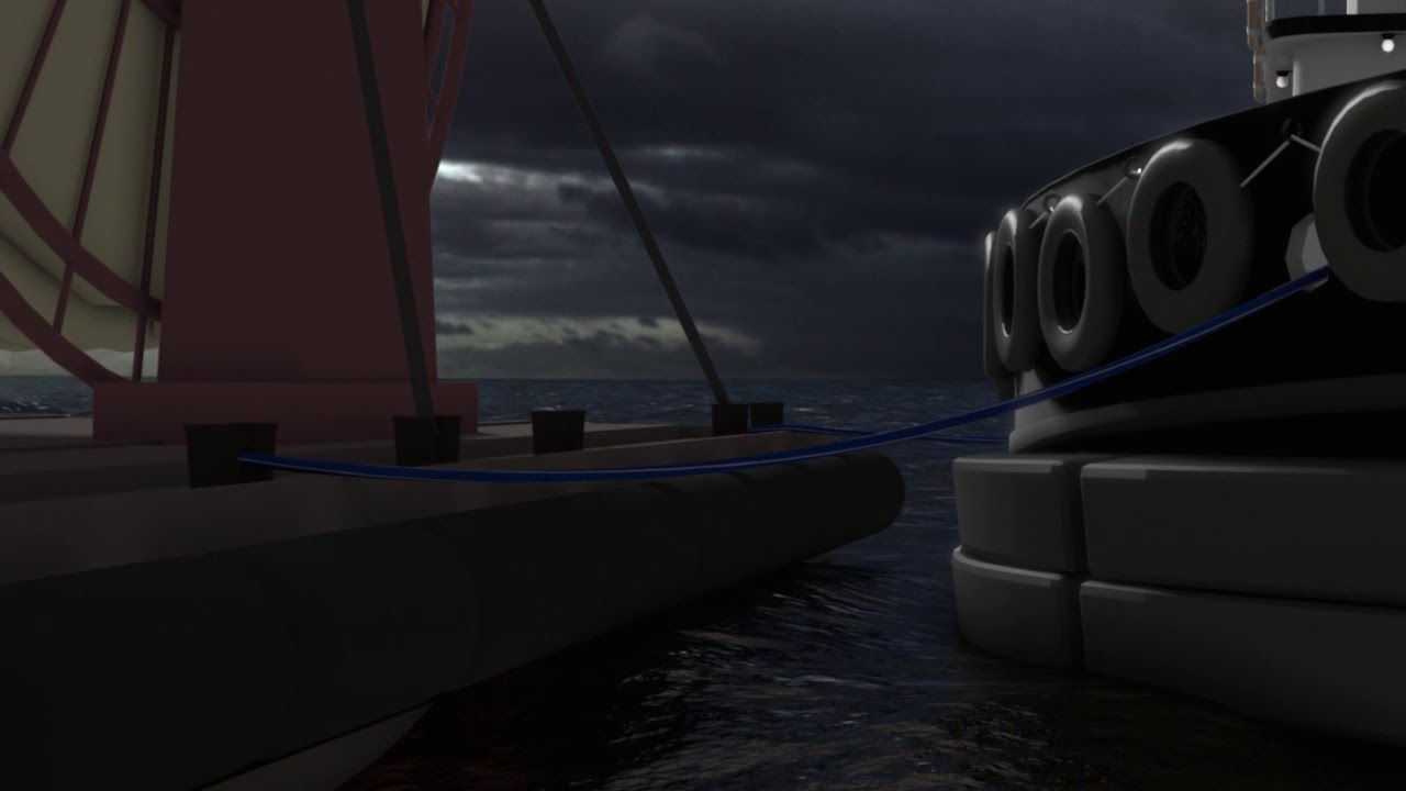 Barge to Vessel Connection Offshore - YouTube