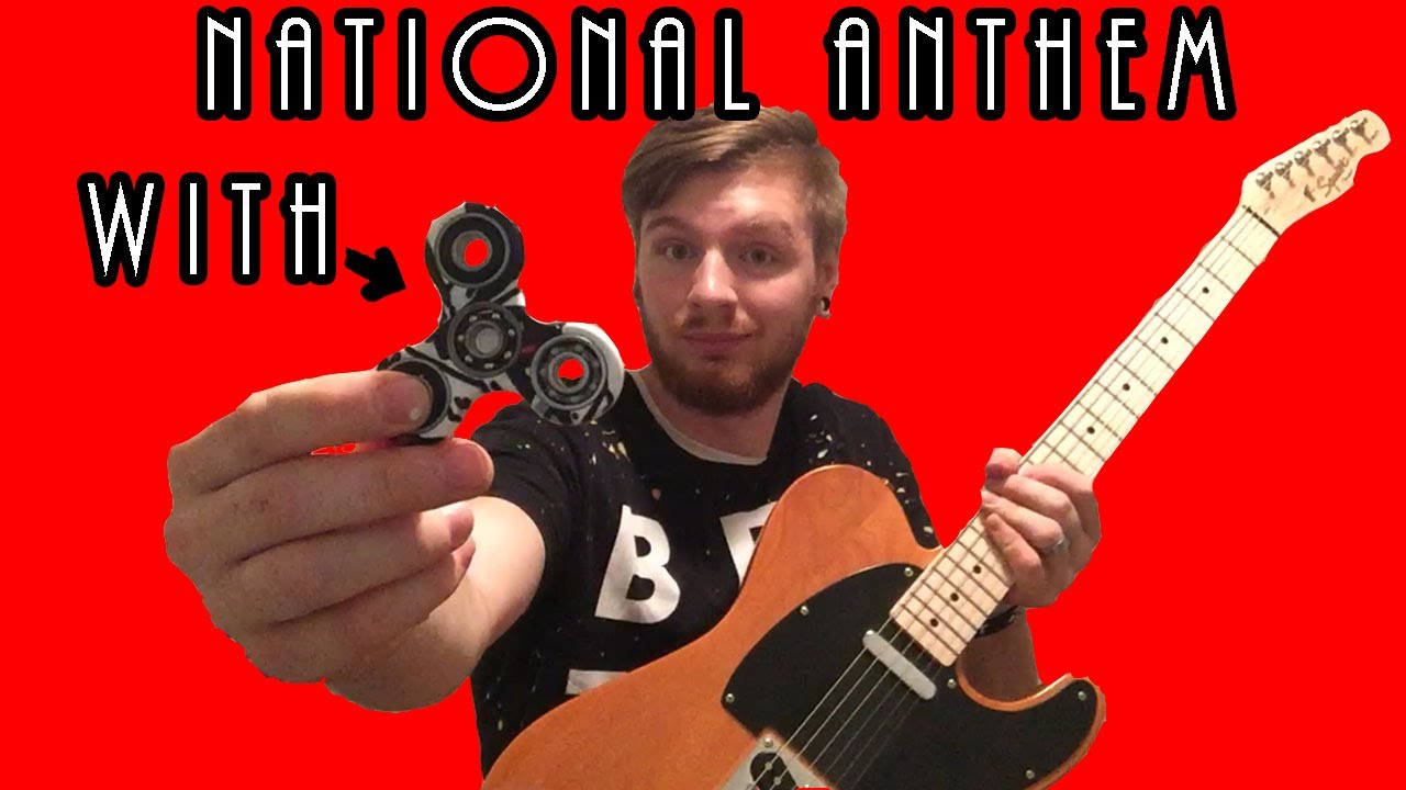 Fidget spinner on guitar (National Anthem) - YouTube