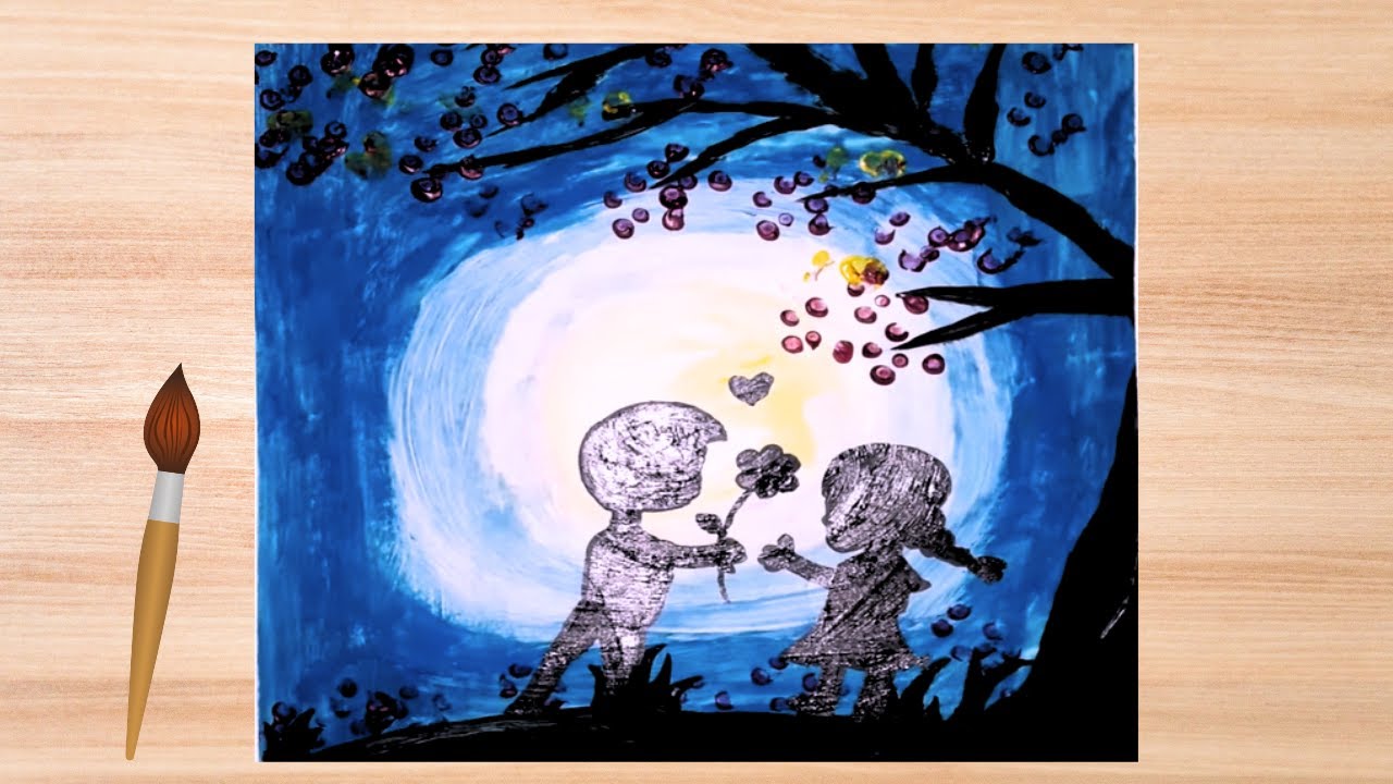 Beautiful Mind blowing watercolor painting | Boy proposing Girl with ...