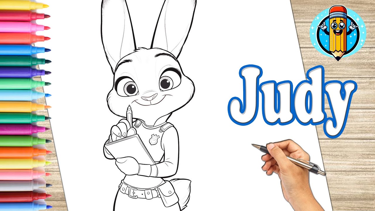 How to Draw JUDY HOPPS Easy 🐰 | Zootopia 2 | Drawings for KIDS - YouTube