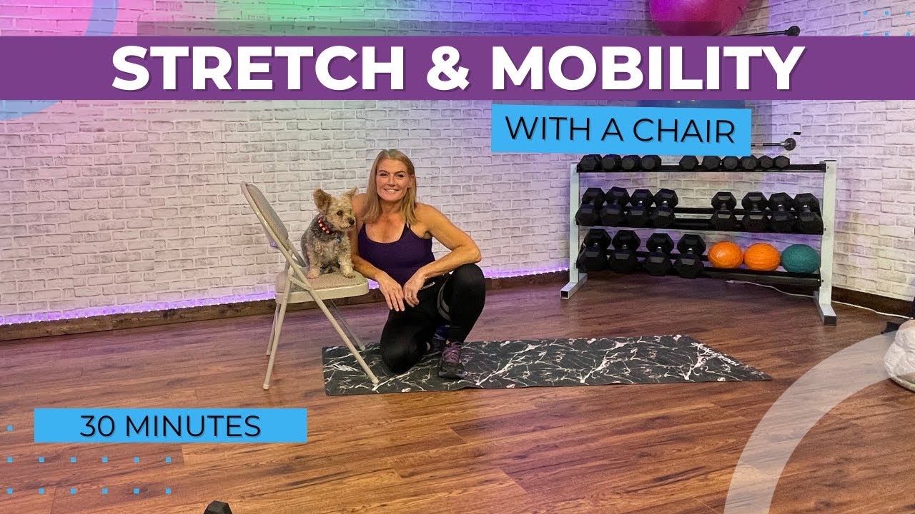 30 Minute At Home Stretching and Mobility with a Chair - YouTube