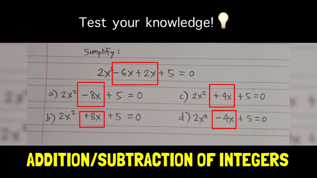 Let's review the basics in simplifying equations: Addition/Subtraction ...