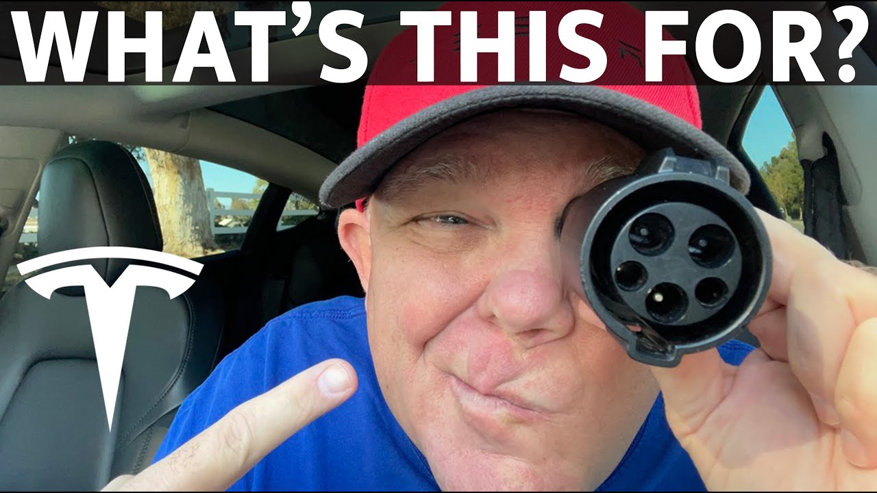 Charging a Tesla Model Y using a J1772 adapter with Chargepoint - YouTube