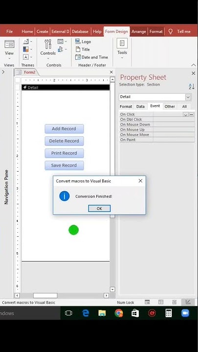 Convert your Macro into a VBA CODE in ms access. - YouTube