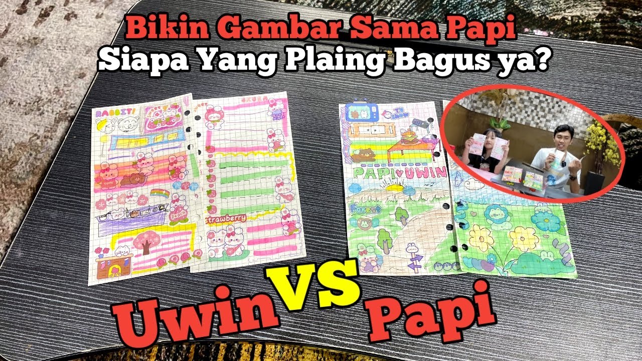 UWIN KIDS || MEMBUAT JURNAL VIRAL BERSAMA PAPI #menggambar #videoanak # ...
