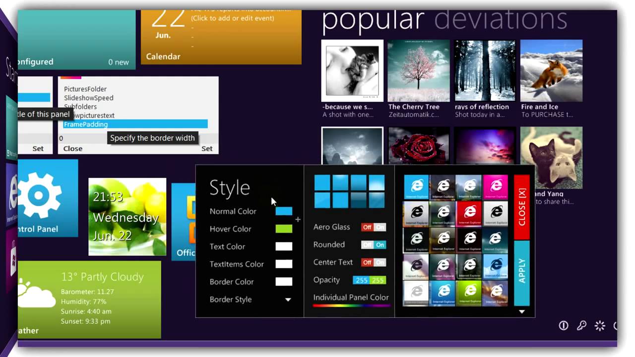 Omnimo, the Windows 8 theme for Rainmeter - YouTube