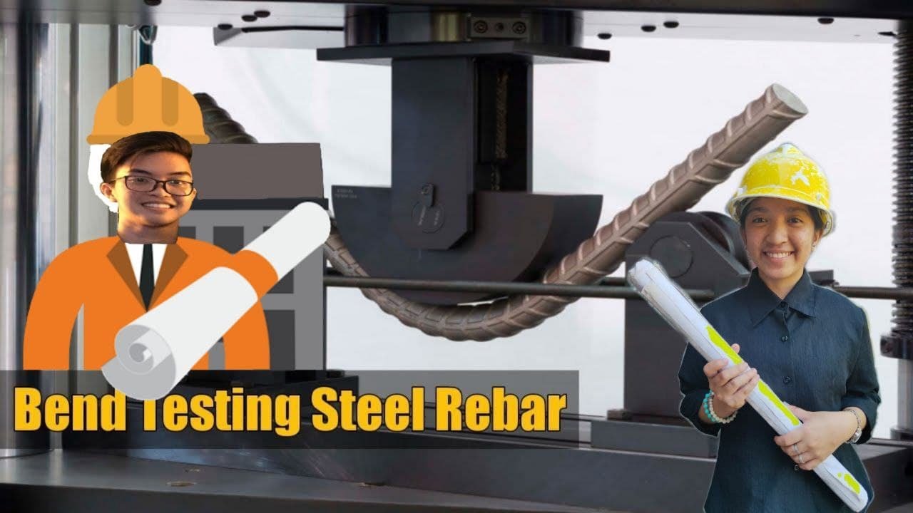 Bend testing steel rebar - YouTube