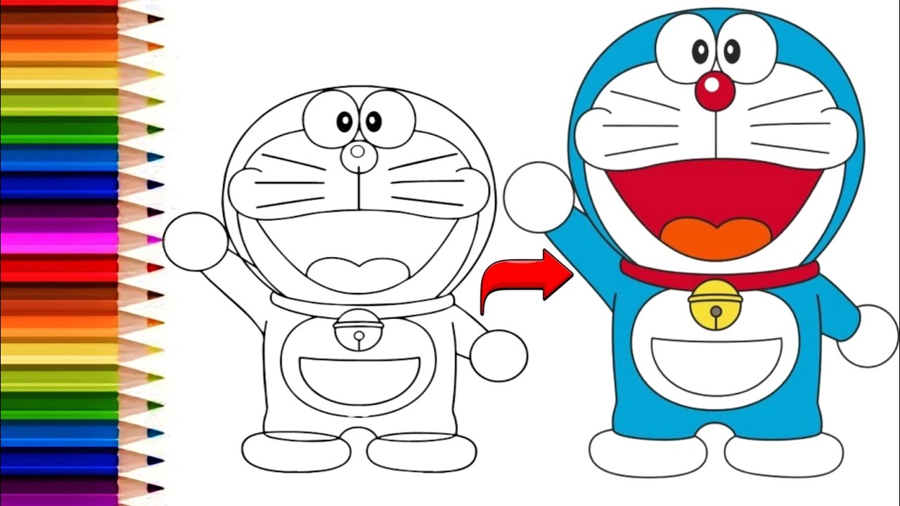 How to Draw the Doraemon Outline Easy || Doraemon || Kids Drawing ...