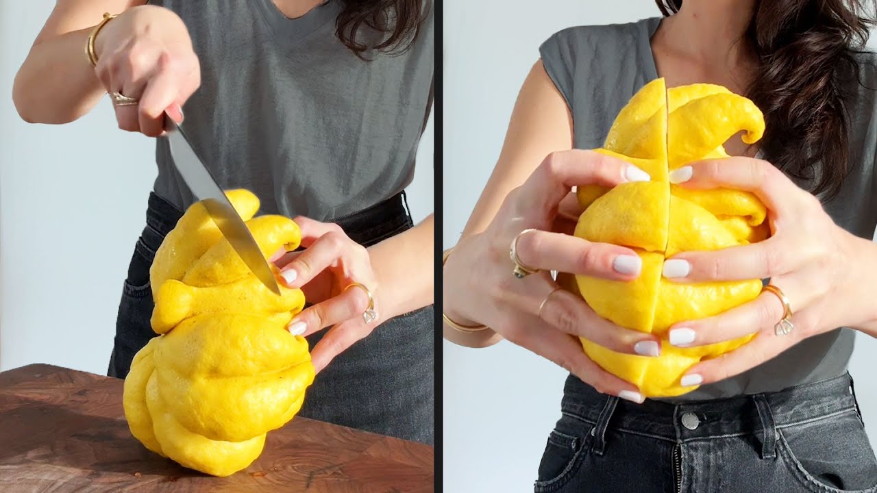 Opening a Giant Mutated Lemon - YouTube