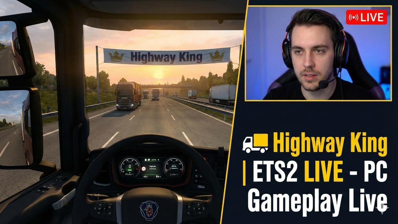ETS2 LIVE | Night Driving + Rain Sounds 🌧️ PC GAMEPLAY - YouTube