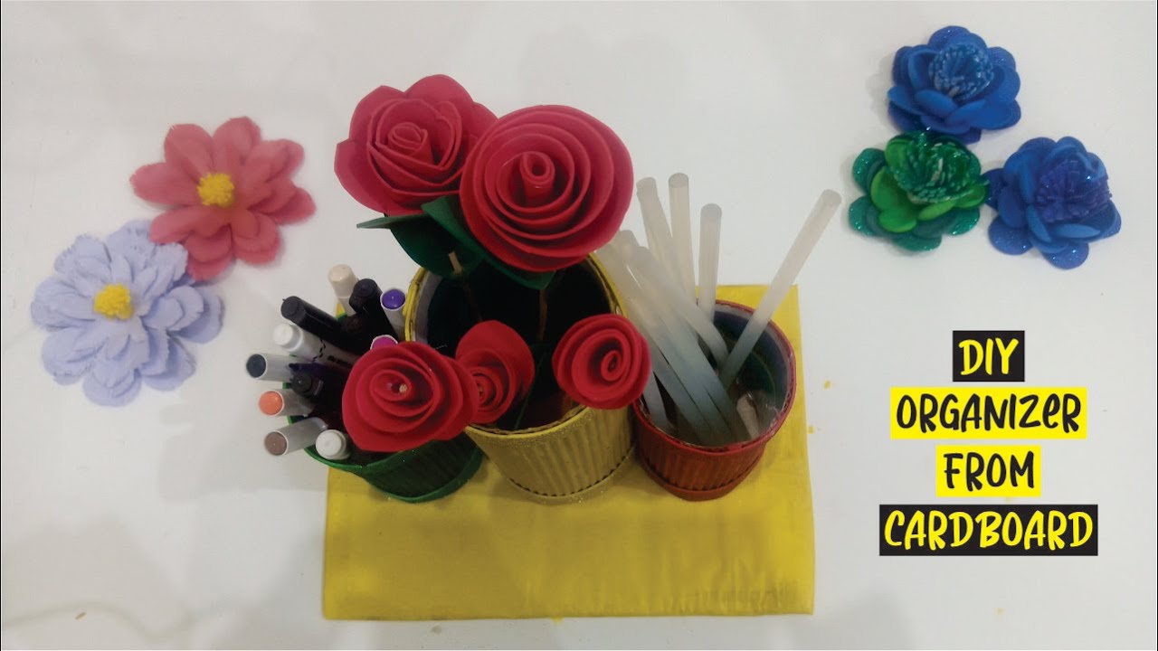 DIY Table Organizer from Cardboard | Cardboard Organizer DIY - YouTube