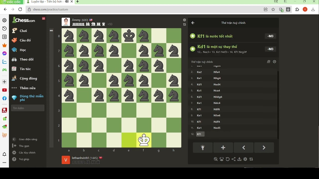 [King vs 31 Knights, match 1]: Thử thách 1 vua đấu 31 mã, ván 1 - YouTube