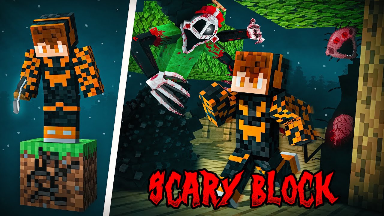 We Survived The Scariest ONE BLOCK In Minecraft - YouTube