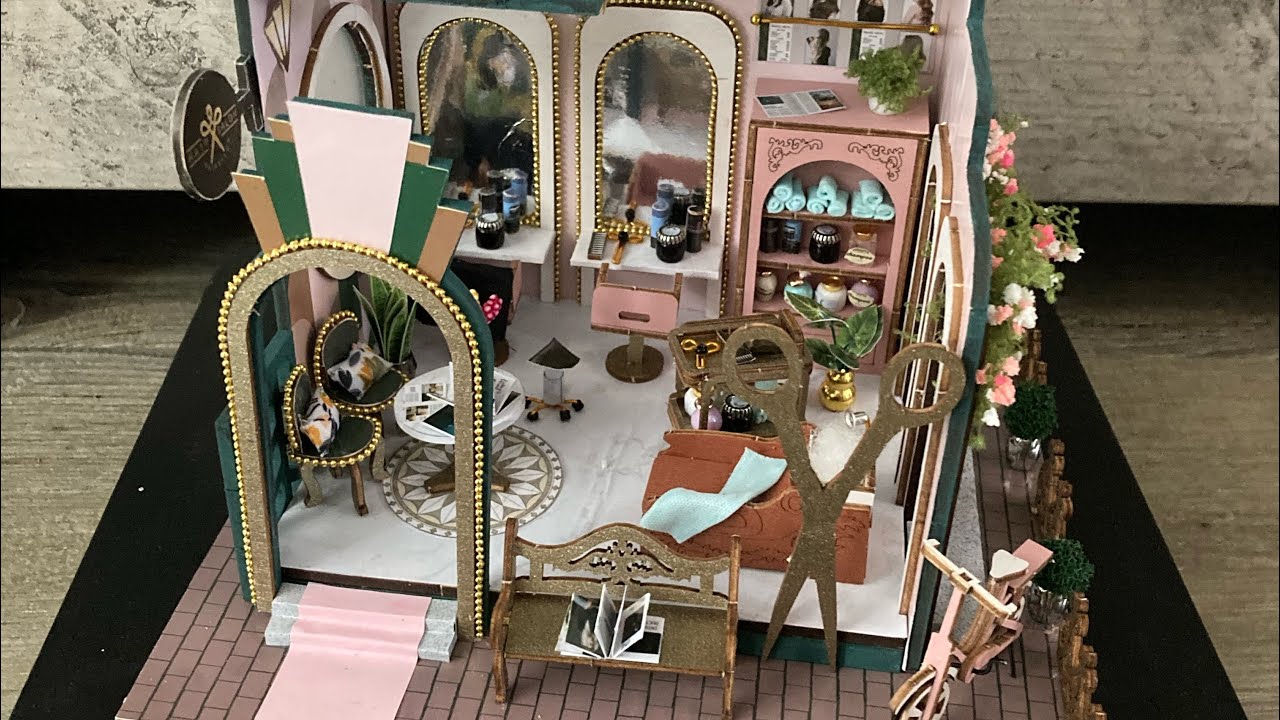 Miniature Builder DIY - The Hair Salon (how to build) - YouTube