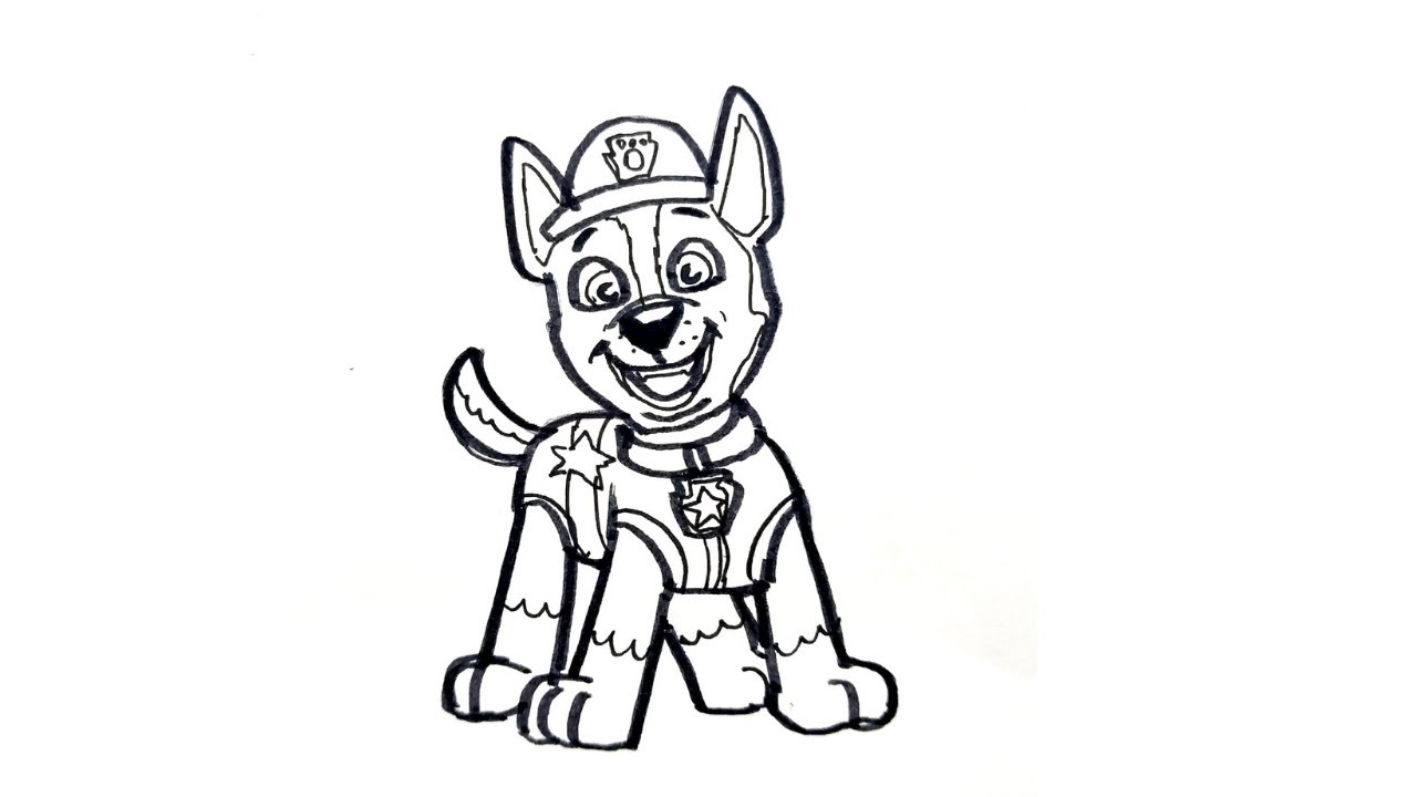 How To Draw Chase from PAW PATROL 2 | Drawing Tutorial Step By Step ...