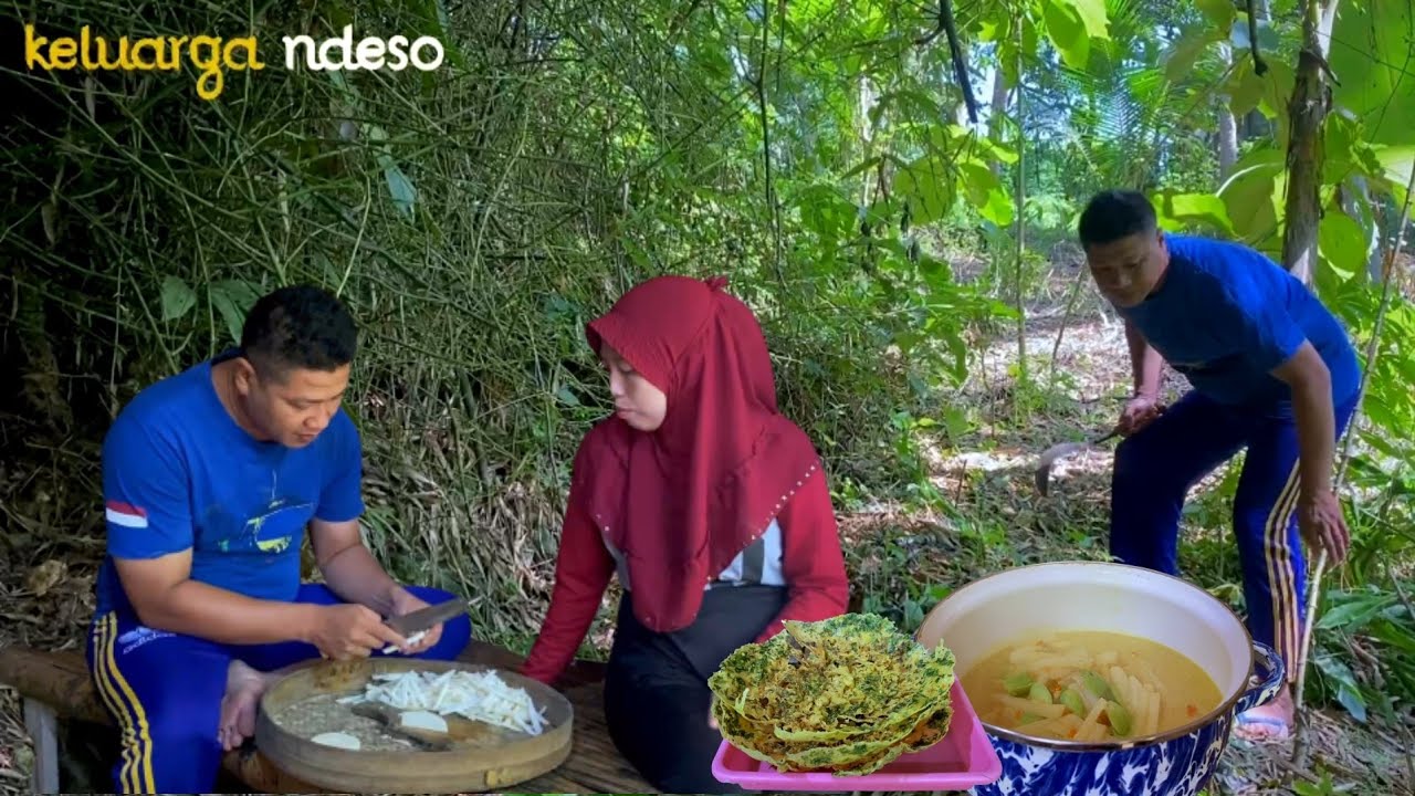 Sayur lodeh pete+rebung,peyek daun kenikir hasil panen dari kebun ...