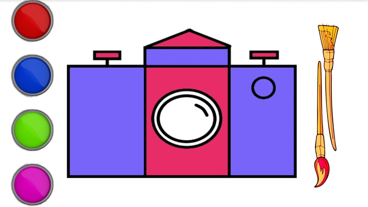 How to Draw a Colorful Camera - Step-by-Step Drawing Tutorial for ...