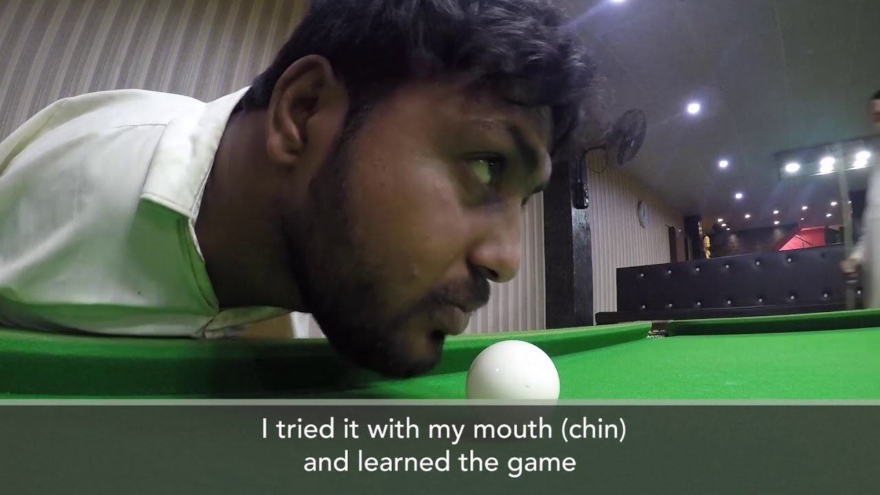 Mohammad Ikram, born without arms, plays snooker with his chin. - YouTube