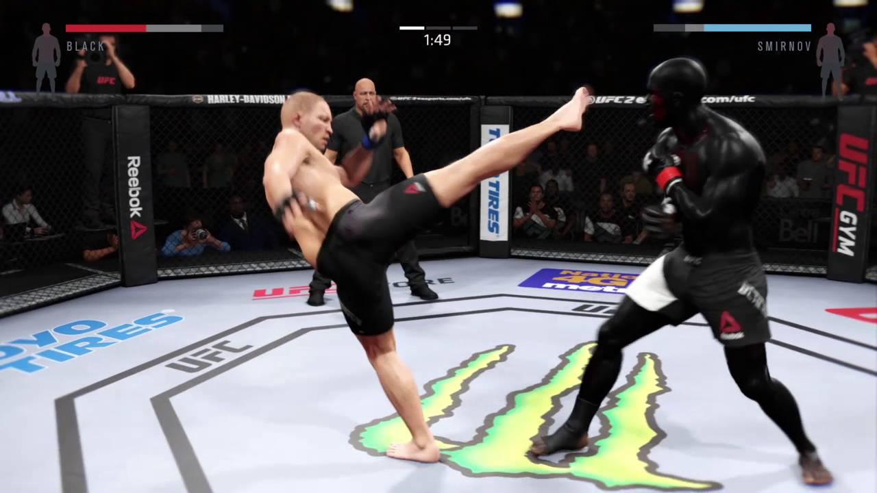UFC 2 - Shadow Black faded player with stunning kick - YouTube