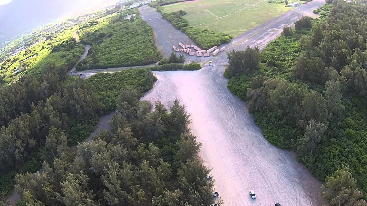 An aerial view of the beach at Bellows AFB. - YouTube