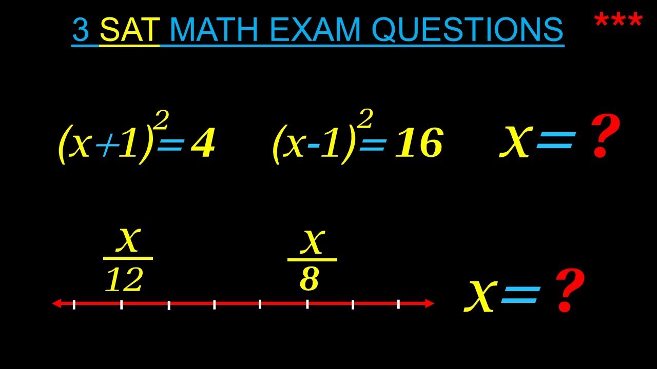 3 SAT MATH EXAM QUESTIONS 01E - YouTube