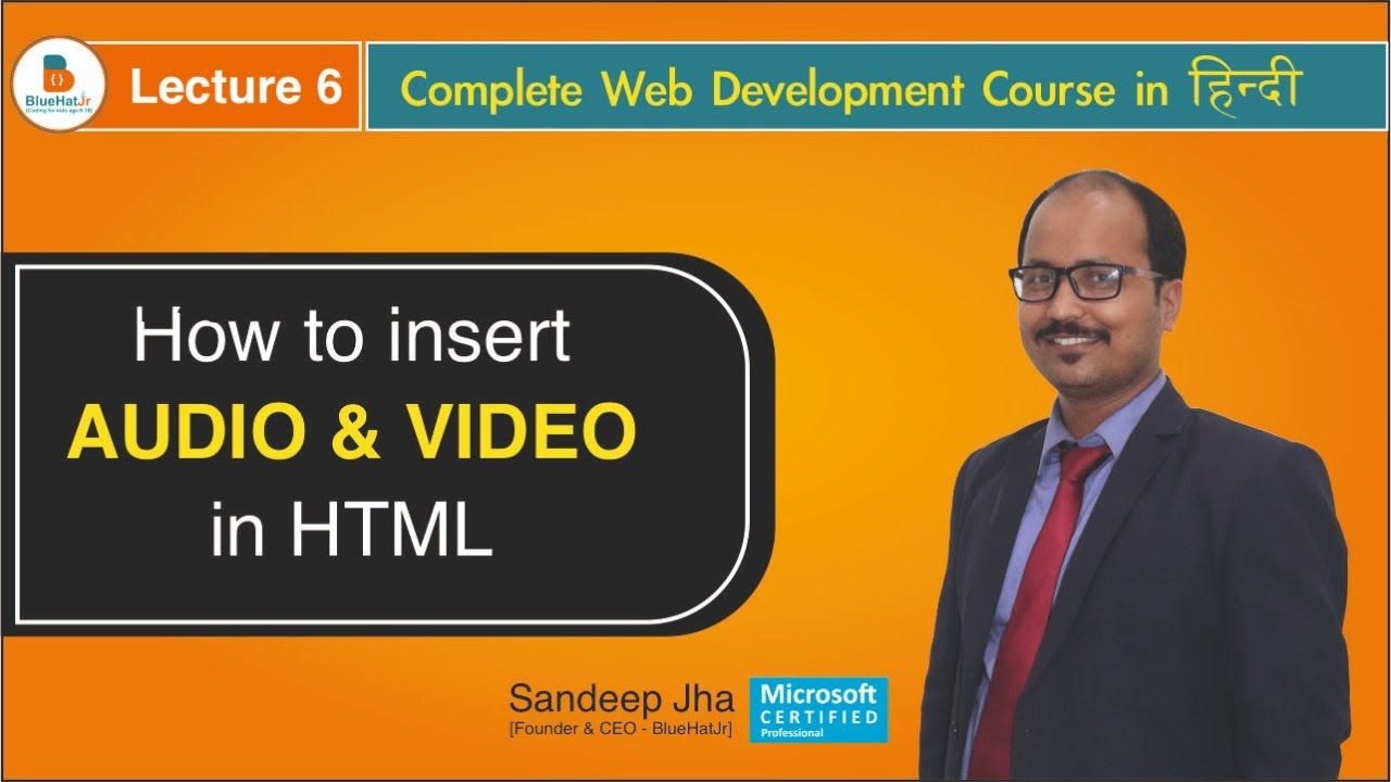 Html Tutorial 6 How To Insert Audio And Video File Web Designing 6545