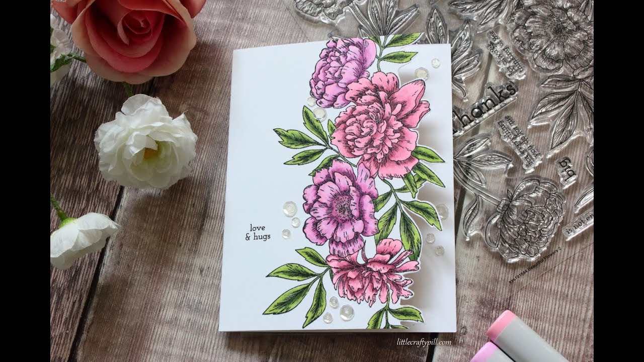 Flower Edge Card + STAMPtember 2018 Blog Party - YouTube