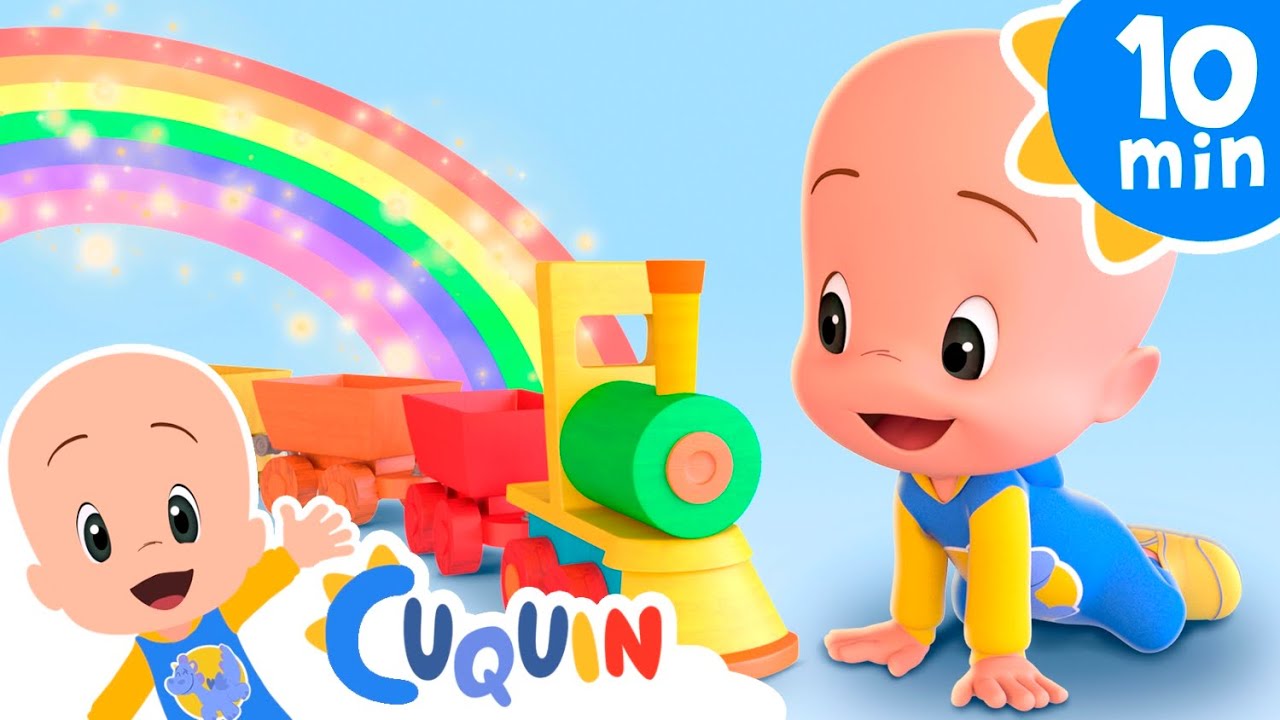 Hop on the rainbow train | Cleo and Cuquin Nursery Rhymes for Kids ...
