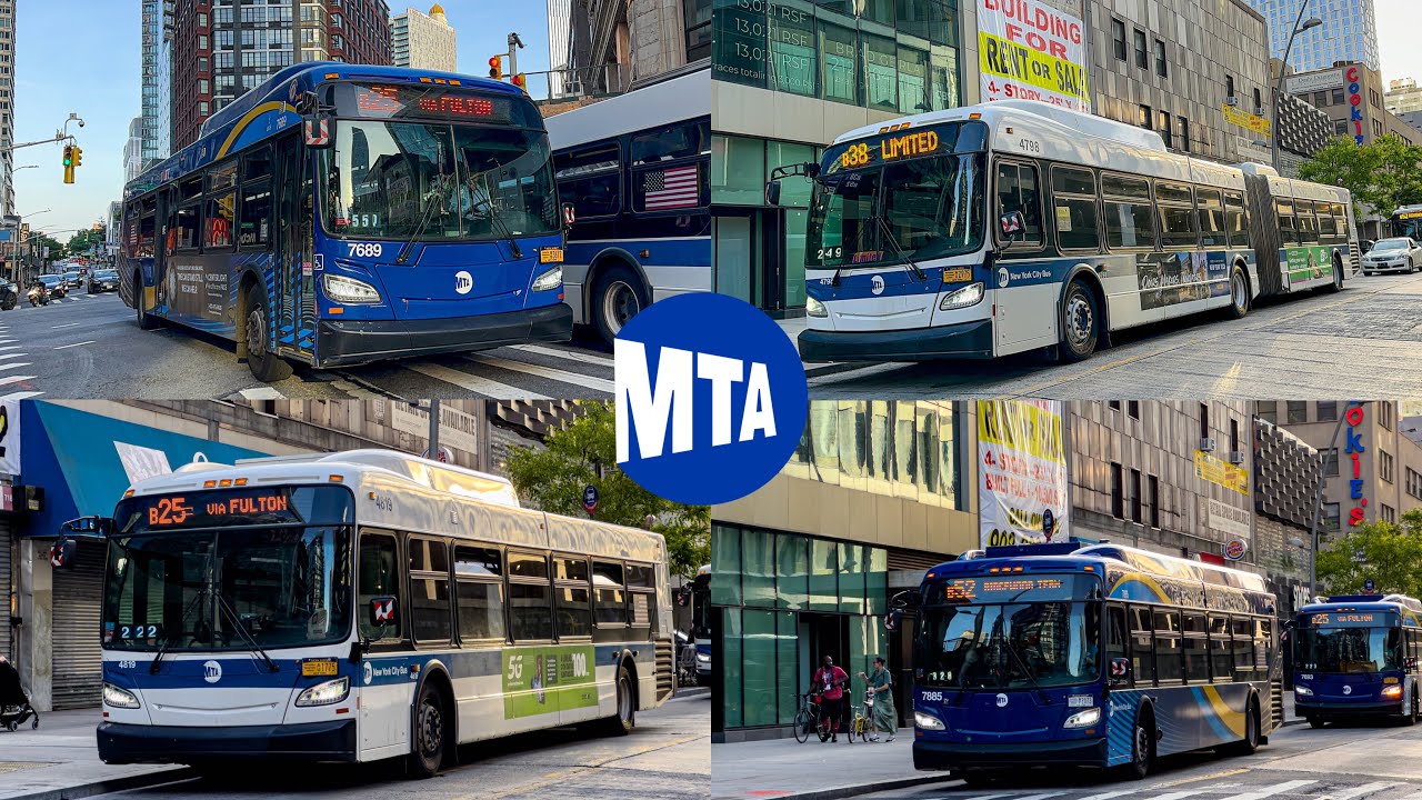 MTA New York City Mini Bus Compilation in Downtown Brooklyn - YouTube