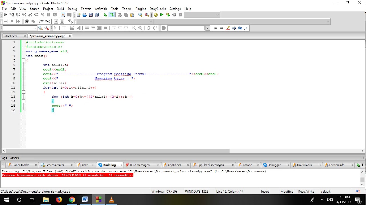 program segitiga pascal c++ - YouTube
