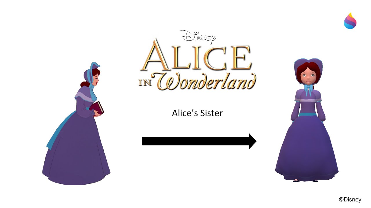 Paint 3D Tutorial: Alice's Sister ~ Alice in Wonderland (1951) - YouTube