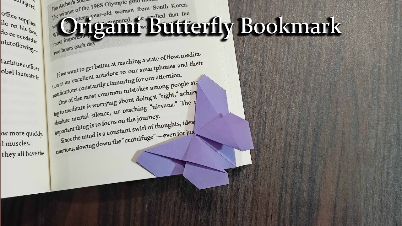 Easy Origami Butterfly Corner Bookmark Tutorial: Simple Paper Craft DIY ...