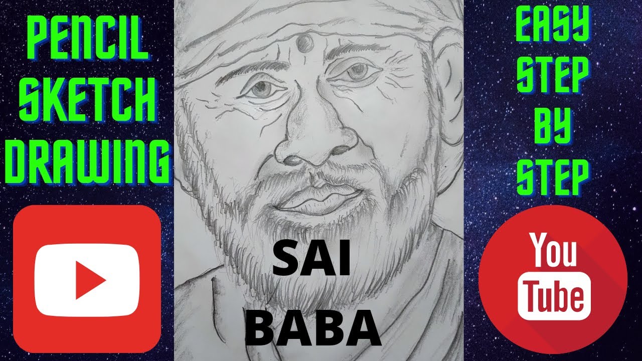 'How to make Pencil Sketch of 'SHIRIDI SAI BABA'| Easy Step by Step ...