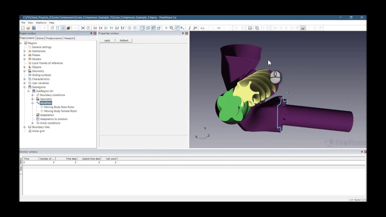 FlowVision CFD - Screw Compressor & Clearance Model Tutorial - YouTube