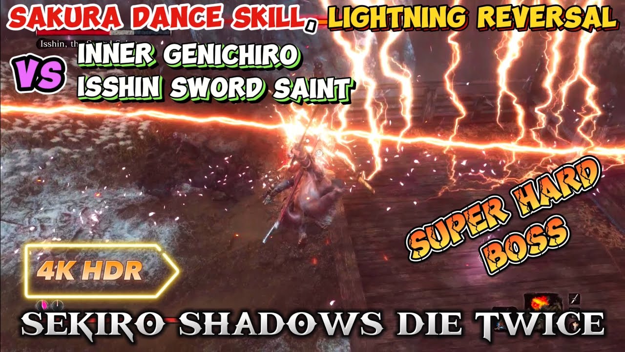 Sekiro shadows die twice 4K HDR SAKURA DANCE SKILL, Lightning reversal ...