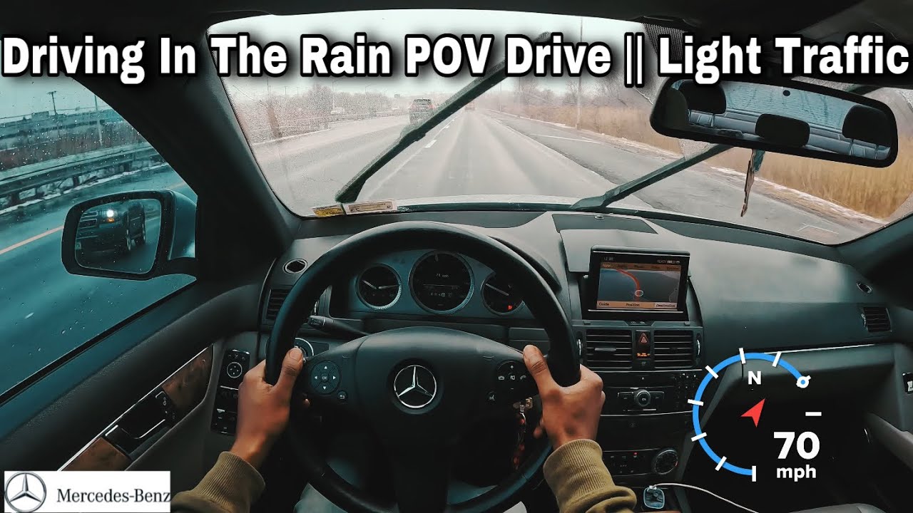 Driving In The Rain POV Drive 🌧️ || 2008 Mercedes Benz C350 Sport ...