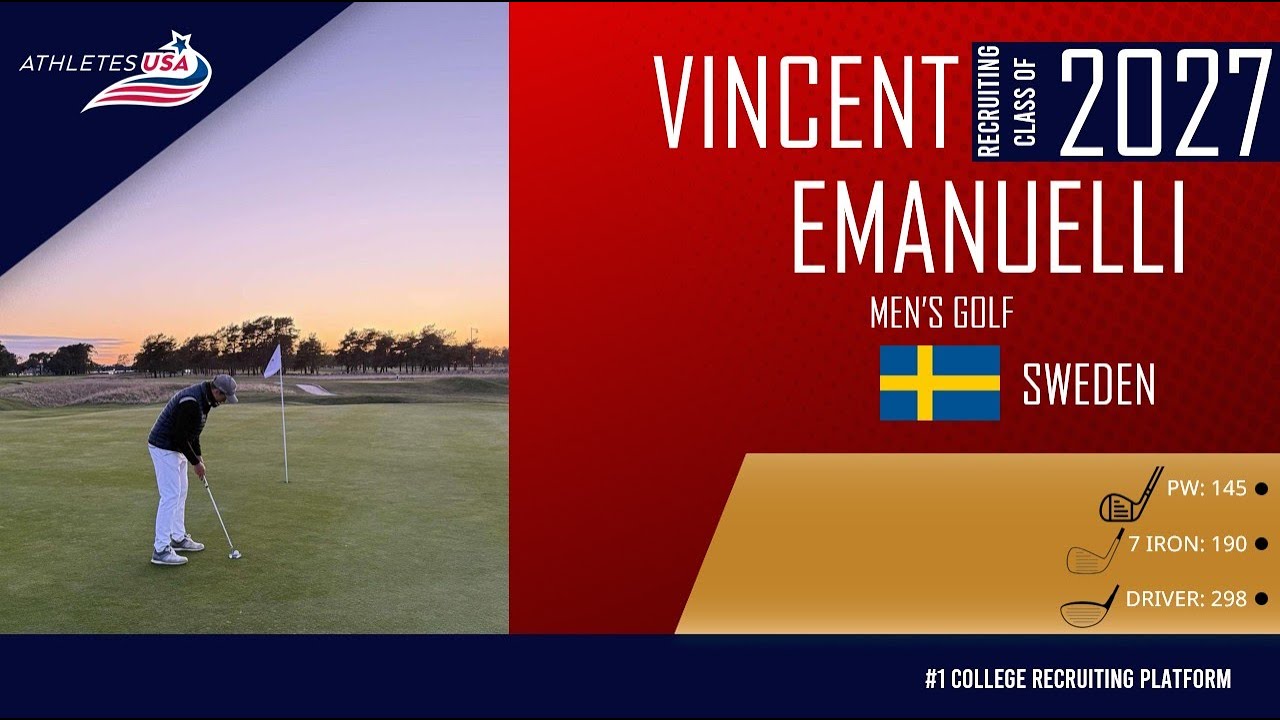 Men's Golf | Vincent Emanuelli, Sweden | Recruit 2027 - YouTube
