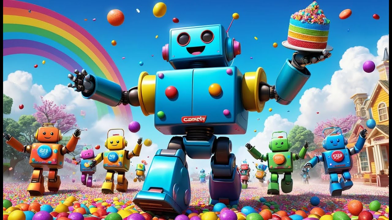 Rainbow Robot and the Chocolate Machine | Fun Robot Song for Kids | Sweet Factory Adventure ...