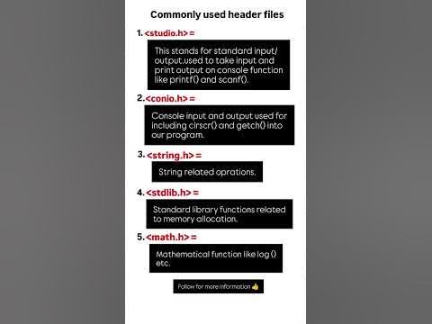 Important header files of c programming...🚀🔥#coder #codingtutorial #codereview - YouTube