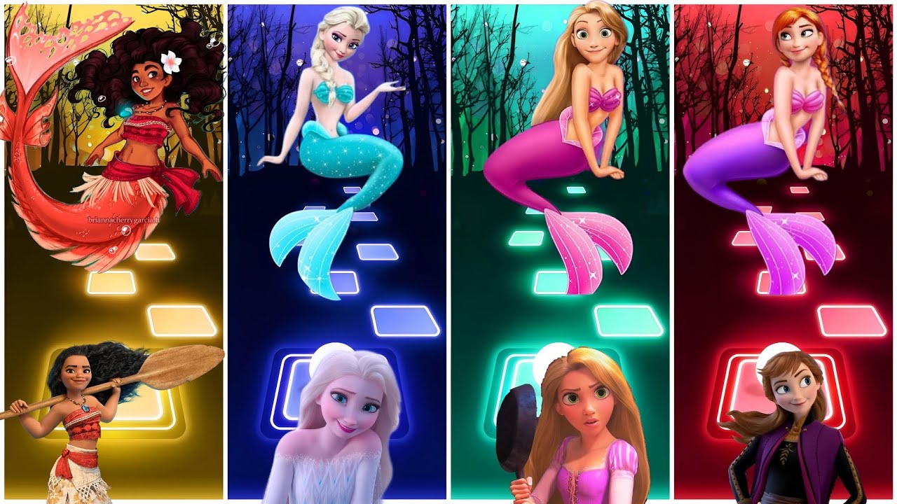 Moana mermaid - Elsa mermaid - Repunzel mermaid - Anna Mermaid Song ...