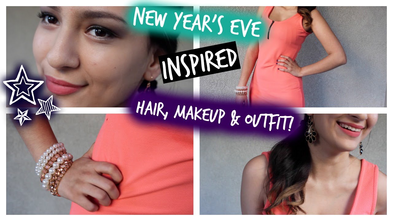 New Year's Eve Inspired: Hair, Makeup & Outfit! - YouTube