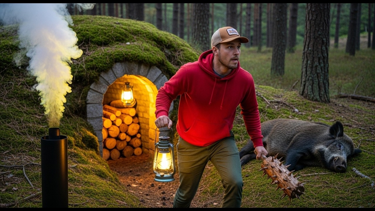 Building a Top Secret Survival Shelter in a Wild Boar Den | Dugout ...