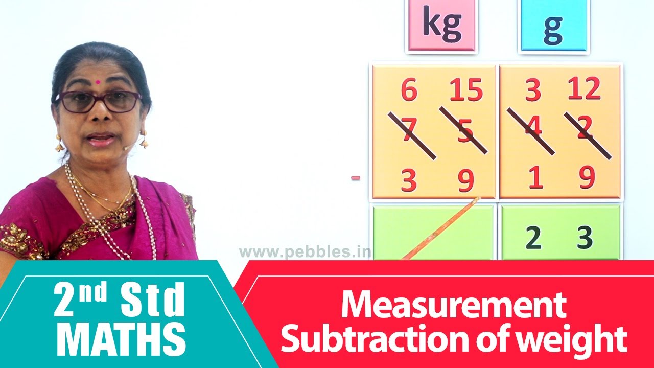 2nd Std Maths | Measurement - Subtraction of weight | Mathematics Class ...